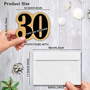 Haizct 15 Pack 30th Birthday Party Invitations With Envelopes,30th Party Invitations,30th Celebration,Birthday Party Invitations Cards For Adults