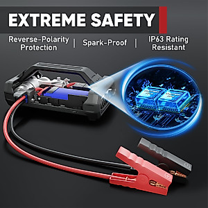 LOKITHOR JA300 Jump Starter with Air Compressor, 1500Amp 12V Portable Car Battery Booster Pack for Upto 7.0L Gas or 4.5L Diesel, 150 PSI Tire Inflator with Digital Screen, 24 Months Ultra-Long Standby