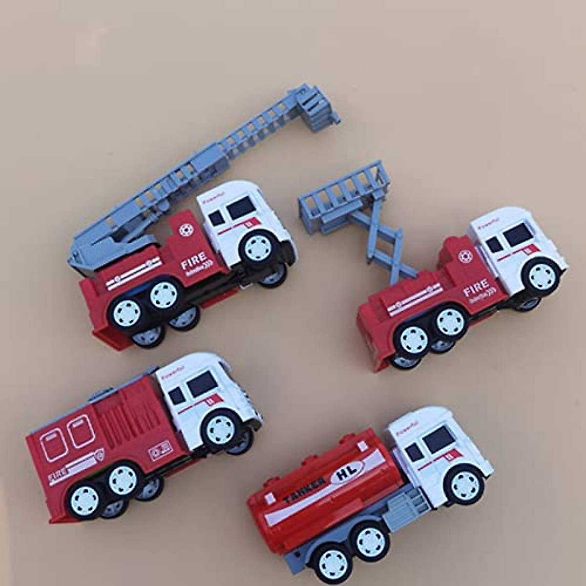 Yirtree Inertia Walking Fire Truck Brain Development Anti-Collision Electric Slide Pull Back Fire Truck Toy for Parents