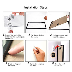 Veelot A3 Picture Frame Black Solid Wood Photo Frame Set of 3 with HD Plexiglass for Wall Collage Gallery Certificate Document Wall Mounting Display Home Decor(11.7X16.5)