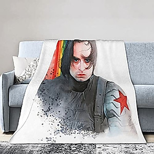 Sebastian Stan Ultra Soft Micro Fleece Blanket All Season Fuzzy Warm Throw Blanket for Sofa Chair Couch Bed