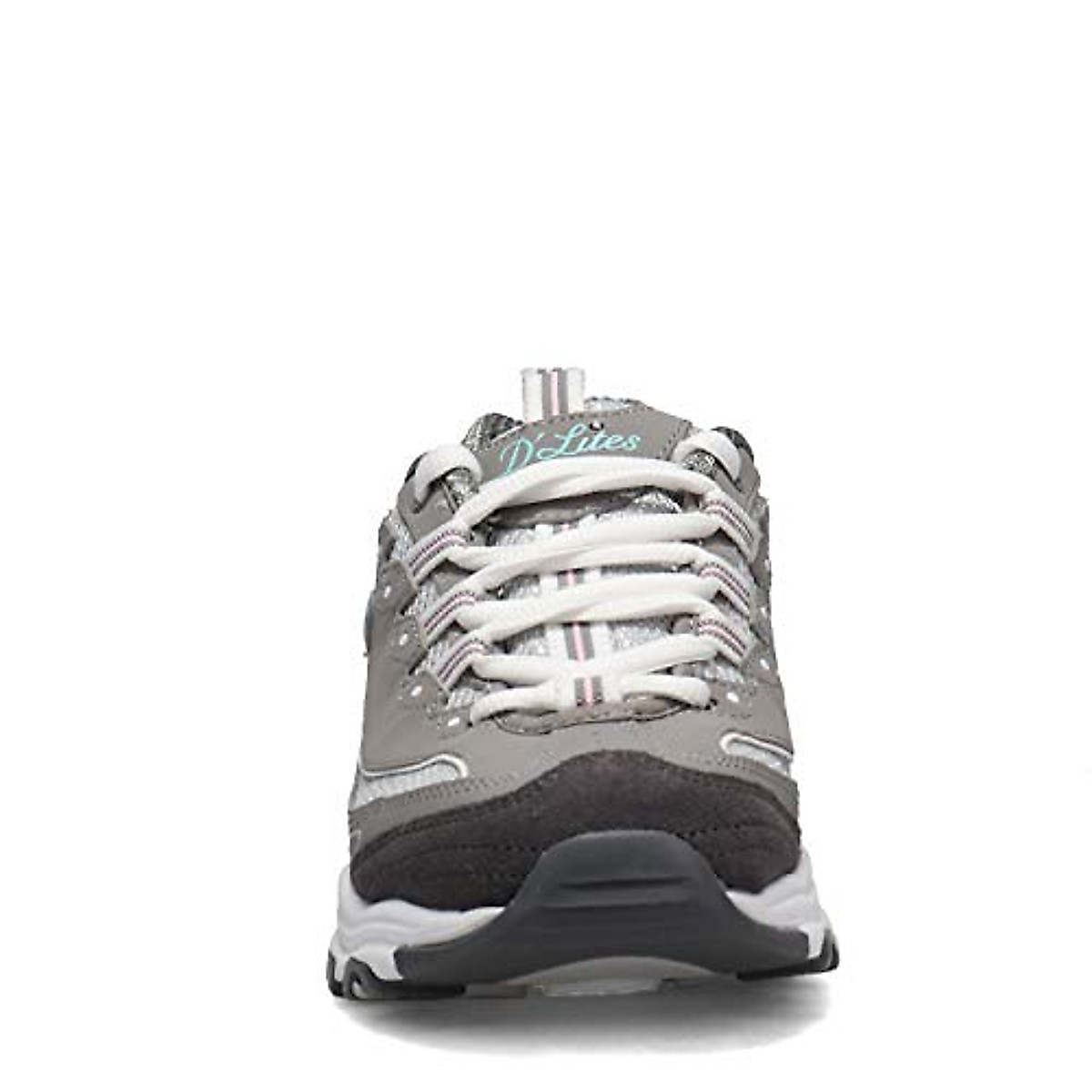 Skechers Women's D'Lites Sneaker, Gray/Light Pink, 7