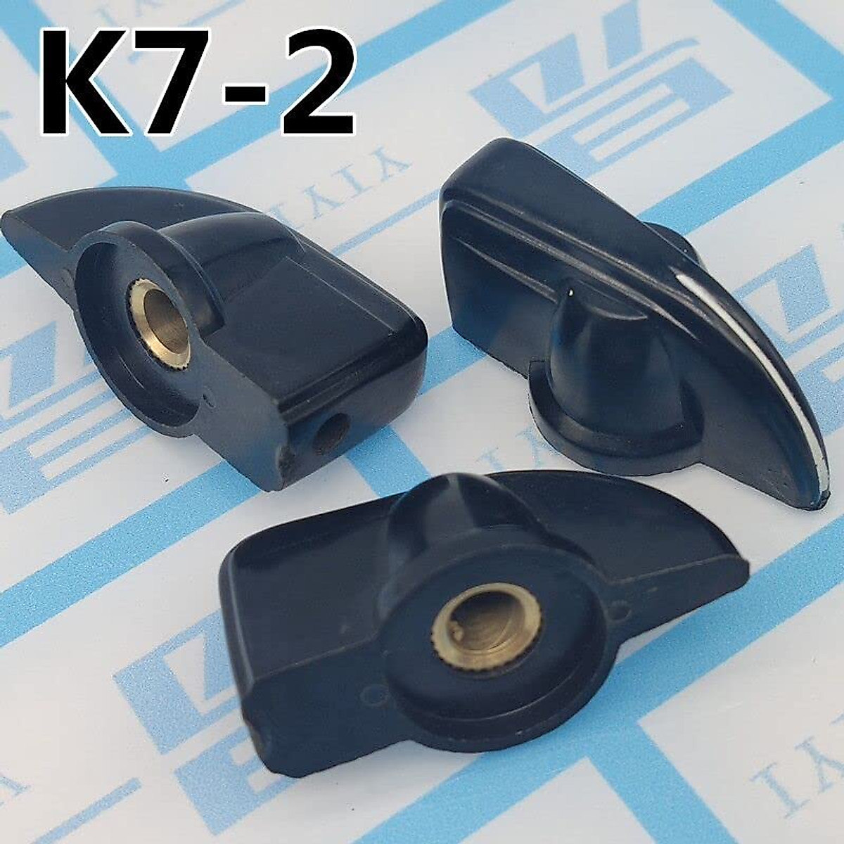 LUOYIMAO 10 Pack Potentiometer Knobs: Black Chickenhead with Set Screw K7-2