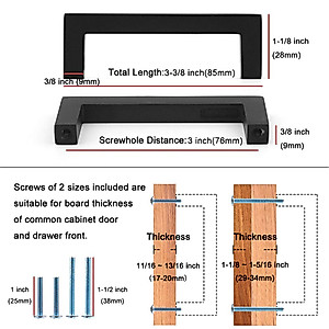KOOFIZO Solid Square Bar Cabinet Handle - Oil Rubbed Bronze Furniture Pull, 3 Inch/76mm Screwhole Distance, 10-Pack for Kitchen Cupboard Door, Bedroom Dresser Drawer, Bathroom Wardrobe Hardware