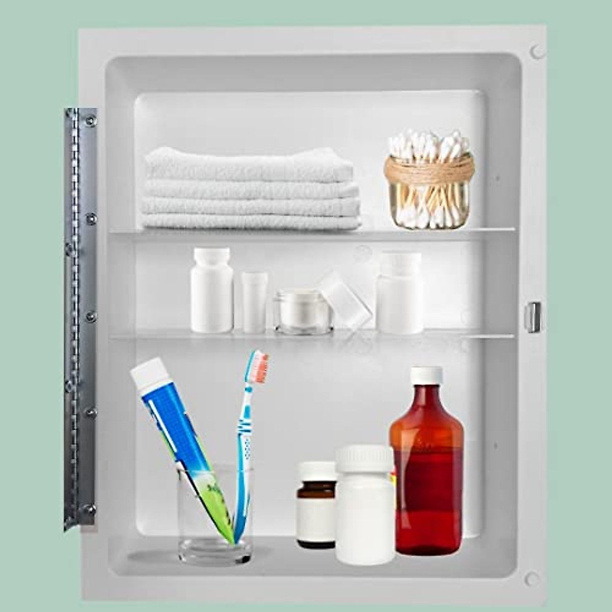 Mirrors and More 16" x 22" Medicine Cabinets for Bathroom with Mirror - Frameless Polished Edge, Recessed, Modern Home Décor, Bevel Edge, Adjustable Shelves