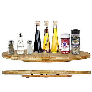 Greenco Bamboo Lazy Susan Turntable Spice Rack, 10 Inch Premium Bamboo, Perfect For Cabinets and Pantries, Neatly Store & Organize Spices, Condiments, and More