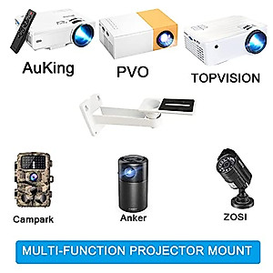 Mini Projector Wall Mount Angle Adjustable Projector Mount Load 8.8 lbs Length 7.9 in Rotation 360° Compatible with QKK, DR.J, DBPOWER, Anker, VANKYO, AAXA, Jinhoo, PVO, TMY, AuKing, Meer Projectors
