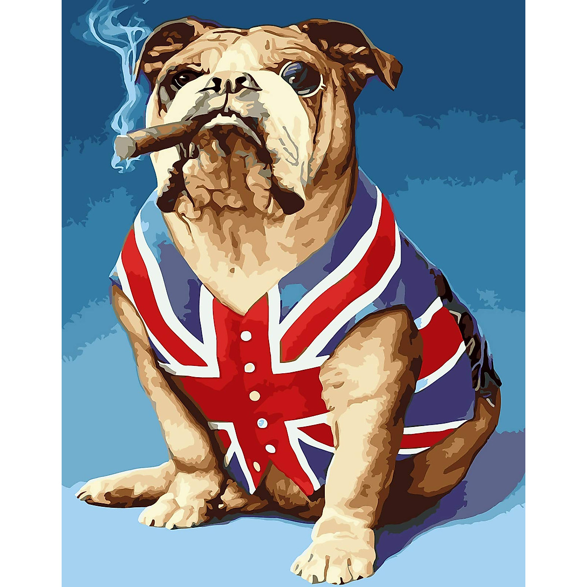 Kealux Paint by Numbers Animals Kits 40cm x 50cm Canvas, DIY Acrylic Painting for Adults and Kids with Paints, Brushes Dog Without Frame