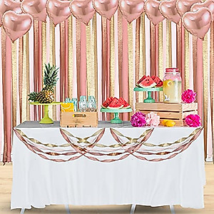 Streamers Party Decorations, 12 Rolls 984 Feet Rose Gold Crepe Paper Streamers Tassels Backdrop Party Supplies for Wedding Bachelorette Birthday Party Family Gathering Baby Bridal Shower Decorations