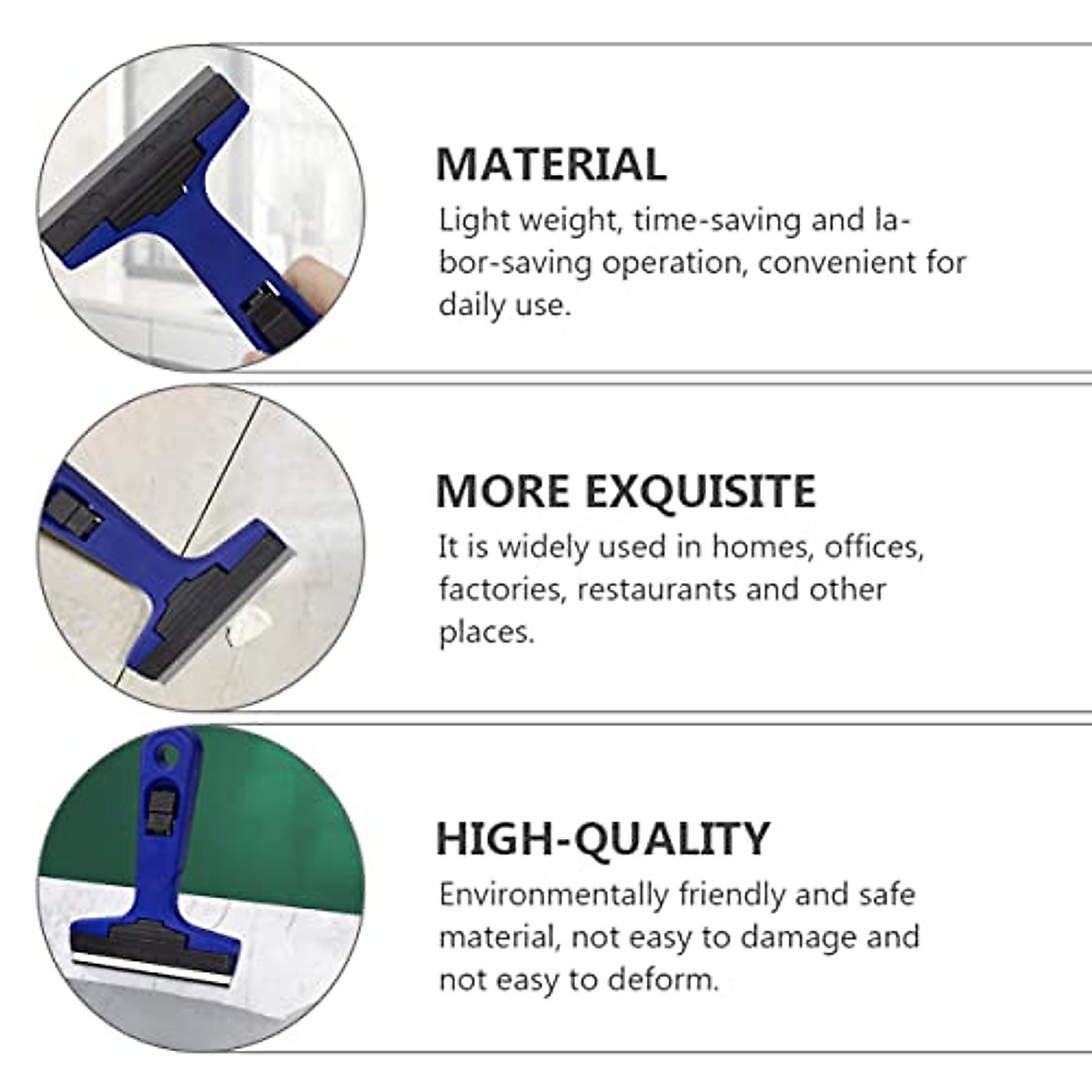 BUTIFULSIC 3pcs Cleaning Scraper Blade Wall Spatulas Tile Scraper Blade Portable Cleaning Scrapers Paint Scraper Cleaning Razor Scraper Sticker Scraper Blade Vinyl Car Scraper Pp Plastic Blue