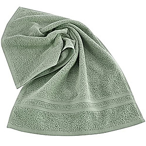 Hammam Linen Light Green Hand Towels 4-Pack - 16 x 30 Turkish Cotton Quality Soft and Absorbent Small Towels for Bathroom 600 GSM
