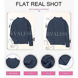 EVALESS Plus Size Sweaters for Women Long Sleeve Fall Tops Trendy 2024 Cute Rib Knit Quarter Zip Pullover Chunky Sweaters Dressy Casual Winter Outfits Ladies Oversized Light Blue Sweater, XX-Large