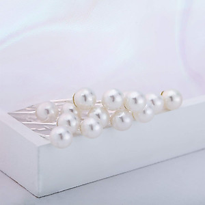 40 Packs Pearl Hair Pins Bridal Wedding White Pearl Hair Accessories Bobby Clips for Brides and Bridesmaids(0.3 Inch)