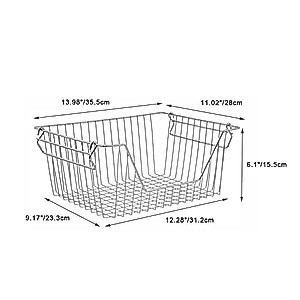 SANNO Stackable Baskets Organizing Pantry Organization and Storage Metal Kitchen Organization Bins Cabinet Metal Baskets for StorageBin for Kitchen Counter Bathroom Shelves Storage Onion Potato Farmhouse Baskets