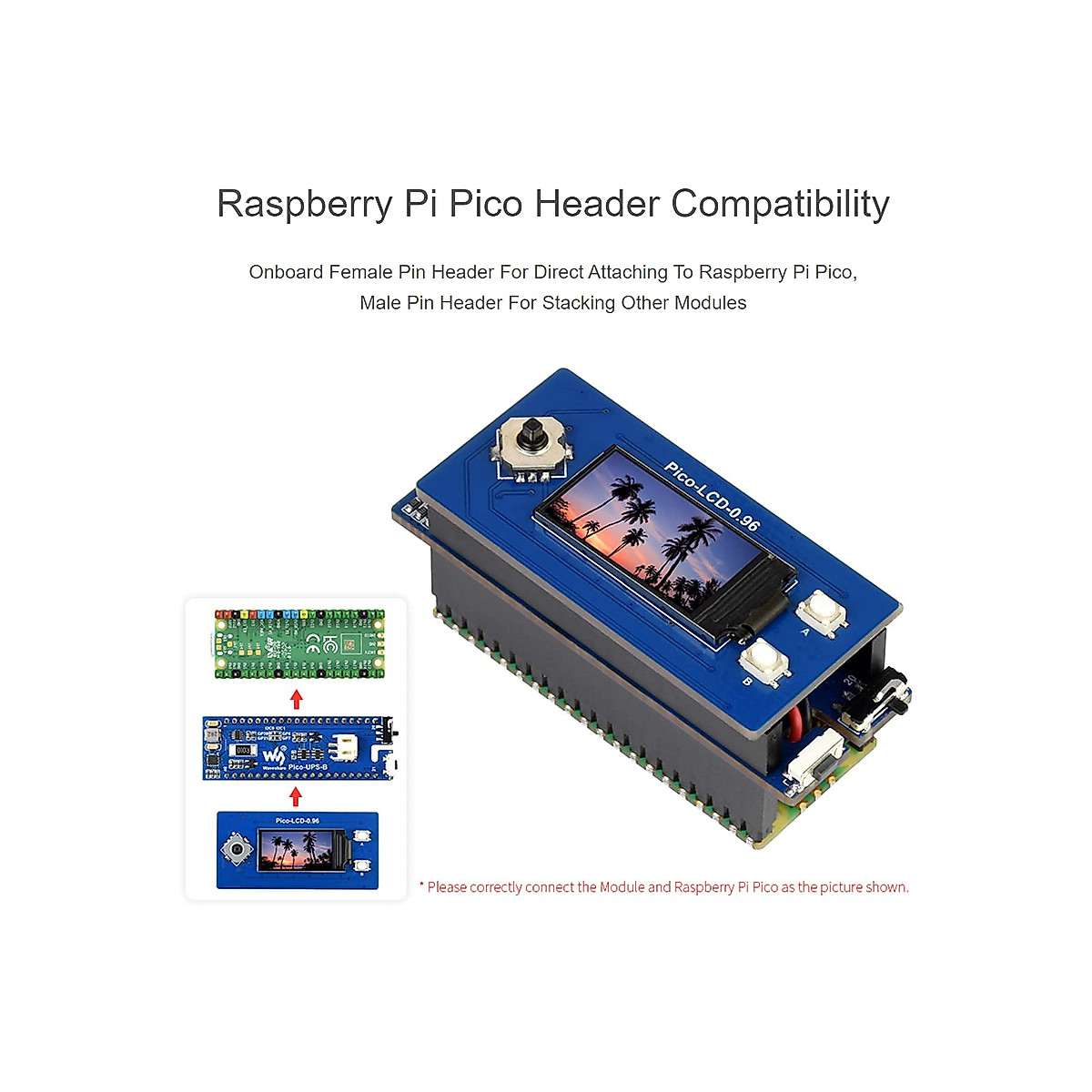 UPS Module B for Raspberry Pi Pico Board Uninterruptible Power Supply UPS HAT Power Management Expansion Board 5V,Monitoring Battery Operating Status via I2C Bus