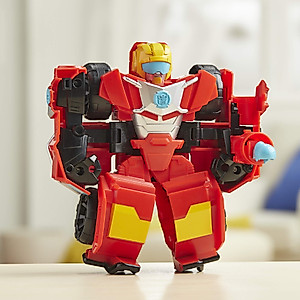 Transformers Playskool Heroes Rescue Bots Academy Hot Shot Converting Toy Robot, 6-Inch Collectible Action Figure Toy for Kids Ages 3 and Up