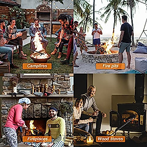 BsBsBest Fire Poker for Fire Pit, 46 Inch Extra Long Portable Campfire Poker for Fireplace, Camping, Wood Stove, Outdoor and Indoor Use, Rust Resistant Stainless Steel Black Finish