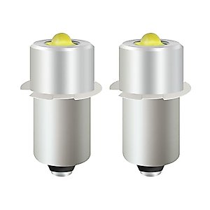 2Pack LED Upgrade Flashlight Bulb DC4-24V 3V-6V 4.5v 6V 12V 18V 3W P13.5S Led Conversion kit for Ryobi Milwaukee Craftsman Lamp Upgrade LED Bulb Replacement Bulb for Torch Tooling Lantern Bulbs (2)