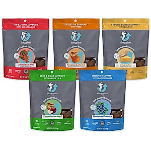SHAMELESS PETS Soft-Baked Dog Treats, Original Variety 5-Pack - Natural & Healthy Dog Chews for Small, Medium & Large Dogs - Dog Biscuits Baked & Made in USA, Free from Grain, Corn & Soy