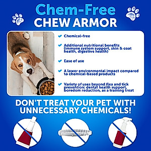 Flea and Tick Chewables for Dogs - Made in USA - Natural Flea and Tick Supplement for Dogs - Oral Flea Pills for Dogs - All Breeds and Ages - 70 Chews