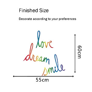 Inspirational Wall Decor Quotes for Living Room – Love Dream Smile – Wall Decor for Bedroom Classroom Playroom Nursery Girls Boys Room Wall Decals Decorations