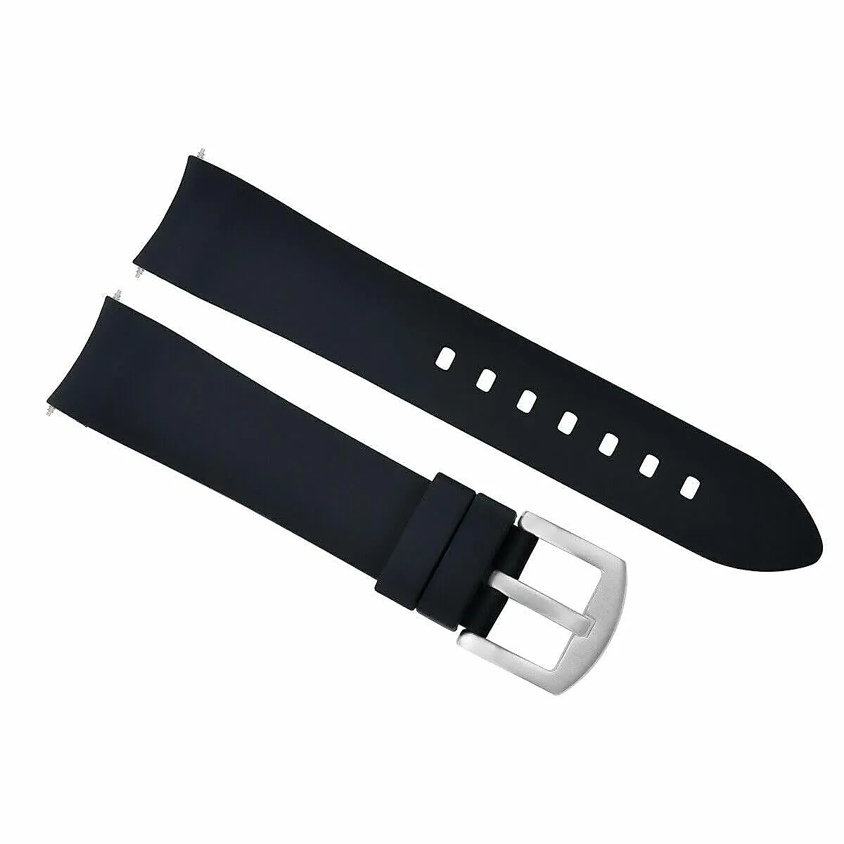 Ewatchparts CURVED END RUBBER STRAP 18-19-20-21-22-24MM COMPATIBLE WITH TAG HEUER CARRERA,F1 AQUARACER