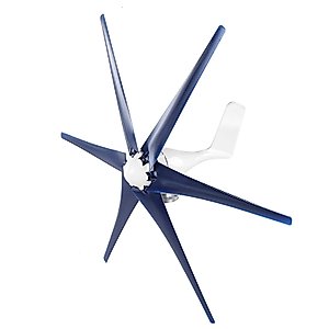 800W Windmill Turbines Generator Small 6 Blade Wind Industrial Machinery Equipment for Marine Home Charging (Blue 24V)
