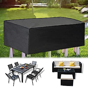 KENNEDICH Durable Rectangular Patio Furniture Covers, Waterproof Windproof Dustproof Patio Cover, Durable 210D UV Protection Outdoor Table Set Cover (95*64*39in)