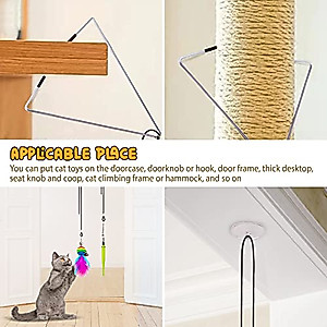 HOSFROLL Cat Toys Wand, Interactive Cat Toy with Super Suction Cup Sticky Detachable 12 PCS Feather Replacements 2 Wands Cat Spring Feather Toys for Indoor Cats Kitten Toys (9 Toys Double Headed)