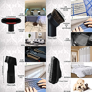 Household Cleaning Kit Vacuum Cleaner Accessories & Air Driven Pet Upholstery Turbo Brush Vacuums Nozzle Tool Pet Attachment Swivel Head with 35mm to 32mm Vacuum Attachment Adapter for Shark Miele