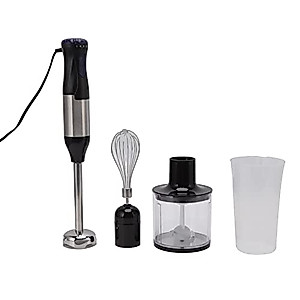 Hand Blender Set, 1000W 5 Speed Electric Handheld Hand Mixer Stick with 500ML Ground Meat Bowl, 700ML Grinding Cup, Stainless Steel Stick Blender Food Processor for Egg Food Juicing Meat Mixing