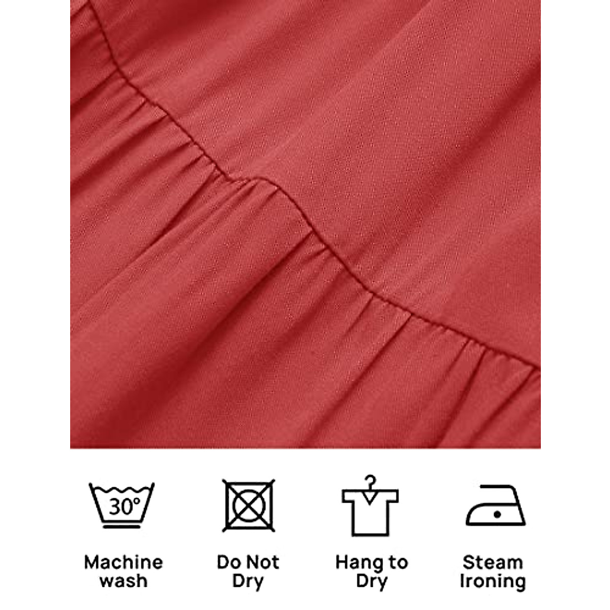 ZESICA Womens 2023 Summer Casual V Neck Flutter Sleeve Bohemian Ruffle Smocked A Line Swing Mini Dress,Watermelon,Small