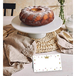 Table Place Card for Baby Shower, 25 Pcs Tent Cards Set with Pink & Gold Design, Editable Name Cards for Table Seating, Party Food Lables, Gold Crown Little Princess Baby Shower Decorations(05)