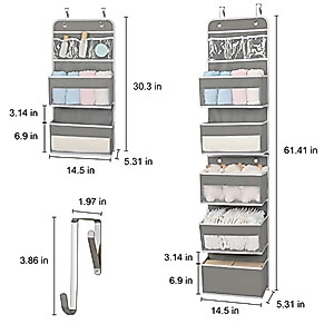 JINOKADI Over Door Storage Organizer 6 Tiers, Removable 1 Split into 2 Swing-Proof Hanging Bathroom Storage Organization Hanging Bag for Toy Magazine Baby Cosmetic Diaper
