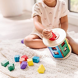 Melissa & Doug Match and Roll Shape Sorter - Classic Wooden Toy
