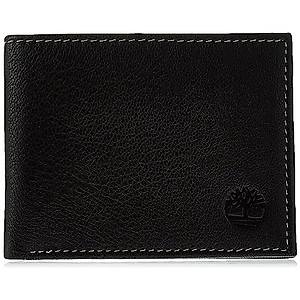 Timberland mens Blix Slimfold Leather Wallet, Black, One Size