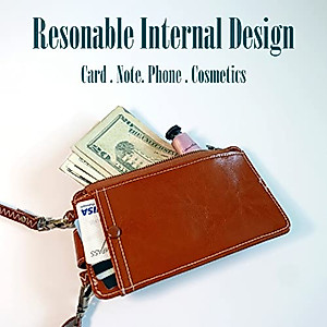 Small Crossbody Leather Cellphone Purses for Women Cowhide wallet shoulder tote with card holder and cash organizer Fashion Travel Designer handbags, phone bag, sunflower deco magnetic buckle - BLACK