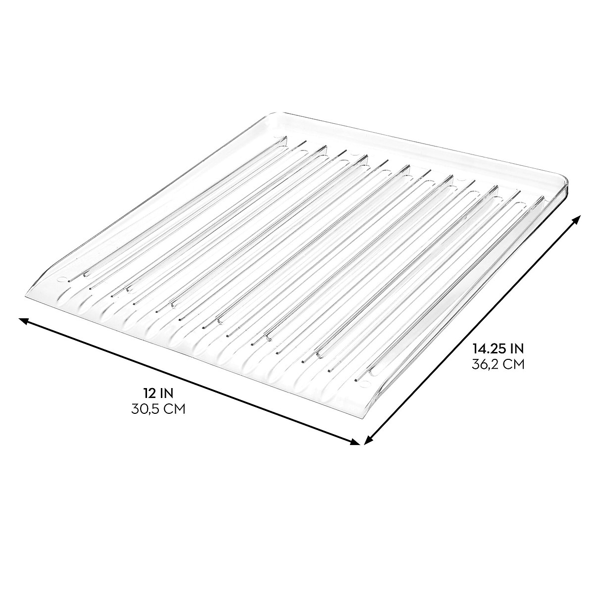 iDesign Forma BPA-Free Plastic Dish Drainer - 12" x 14.25" x 1.5", Clear