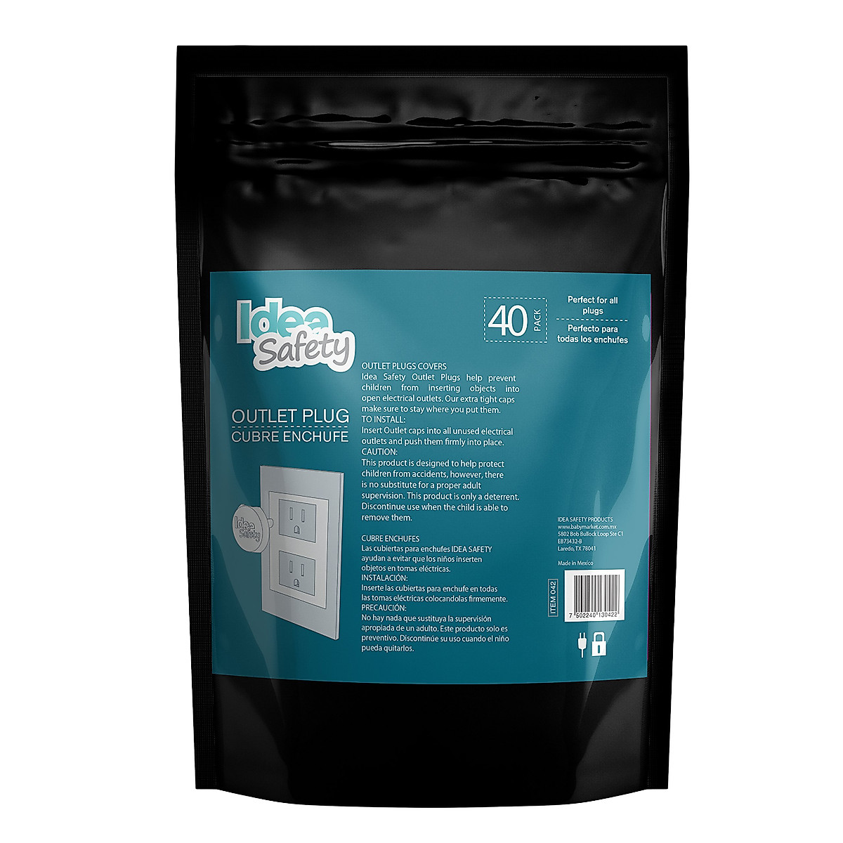 Outlet Plugs Covers (40 Pack) Clear Child Baby Proof - Electrical Protector - Safety Caps by Idea Safety - Home Basic