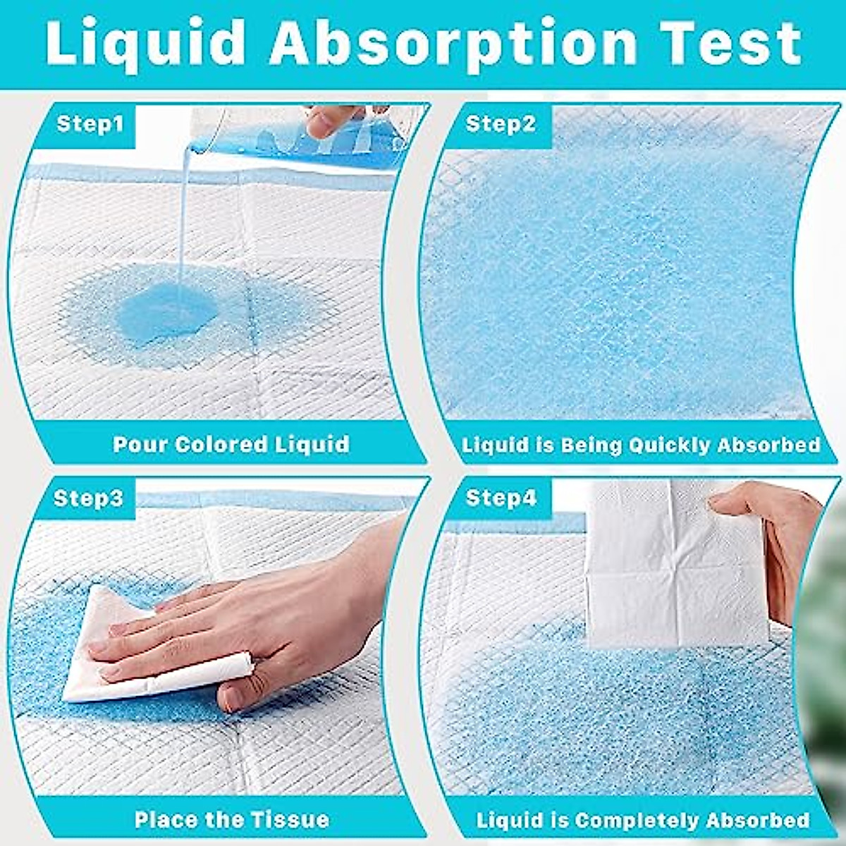 100 Pack Disposable Changing Pad,High Absorbent Diaper Changing Pads,Waterproof Leak Proof Baby Disposable Underpads Incontinence Bed Pads,Breathable Chucks Pads for Adult Child Baby Pets,18X24inch