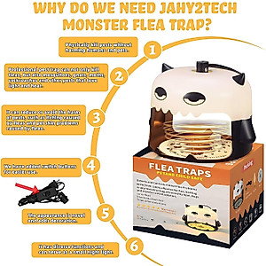 2 Pack Flea Traps for Inside Your Home, 2024 Monster Flea Killer with Sticky Discs & Bulbs, Professional Pest Control Trapper for House, Safe Flea Lights Insect Catcher Bed Bug Trap for Kids & Pets