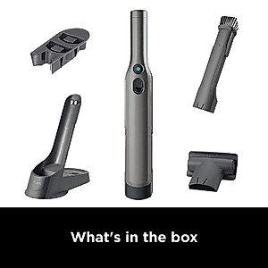 Shark WV201 WANDVAC Handheld Vacuum, Lightweight at 1.4 Pounds with Powerful Suction, Charging Dock, Single Touch Empty and Detachable Dust Cup