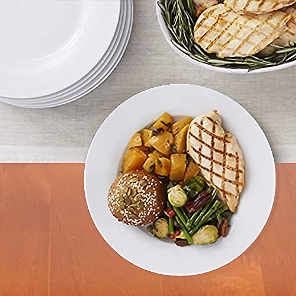 Amazon Basics 6-Piece White Dinner Plate Set