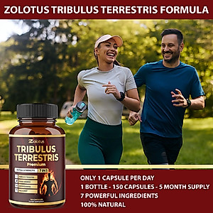 Tribulus Terrestris Supplement for Men & Women, 9050mg Per Capsule, 5-Month Supply with Ashwagandha, Panax Ginseng, Saw Palmetto, Maca, Shilajit
