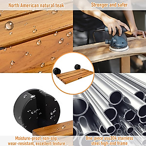 20" Folding Teak Shower Seat Wall Mounted,Fold Down Shower Seat,Foldable Shower Bench,Home Care Teak Shower Seat Bench for Inside Shower,Folding Shower Seat Bench,Wall Mount Shower Seat Bench Chair