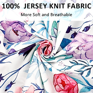 Floral Crib Sheets for Baby Girls 2 Pack, Fits Standard Nursery Crib Mattress & Toddler Bed Mattress 28x 52, Soft Stretchy Snug Neutral Baby Crib Fitted Sheets