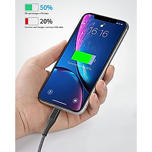 ANDNOVA USB C to Lightning/USB c Cable 10 Ft, Type-C to iPhone PD Fast Charging Cable Compatible with iPhone 13/13 Mini 12 Pro Max/12/11 Pro/X/XR/XS Max / 8/8 Plus