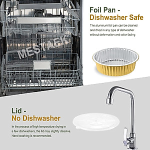 MESTAEK 10" Sturdy Aluminum Foil Pans with Lids (5 Pack), 2X Thicker Heavy Duty Reusable Foil Tin for Cooking Baking