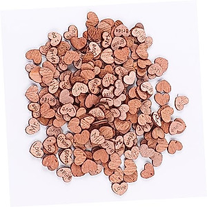 Abaodam 1000 Pcs Heart Wood Button Rustic Wedding Decor Wedding Party Supplies Heart Wood Slice Embellishments Heart Disc Heart Decor Heart Shape Patch Button Wooden Heart-Shaped Confetti