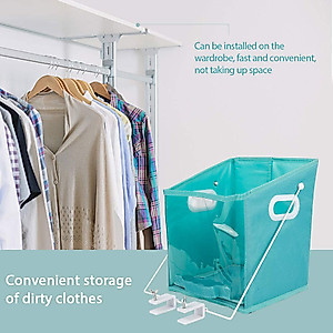UISI 1PCS Closet Caddy - Foldable Closet Caddy Dirty Clothes Storage Organizer Case,Pull-Down Closet Organizer Shelves with Transparent Window for Bedroom Bathroom Clothing Storage Organizer